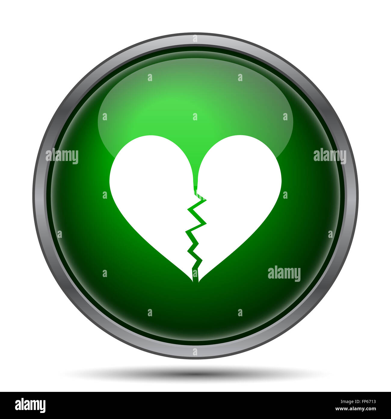 Broken heart icon. Internet button on white background Stock Photo - Alamy