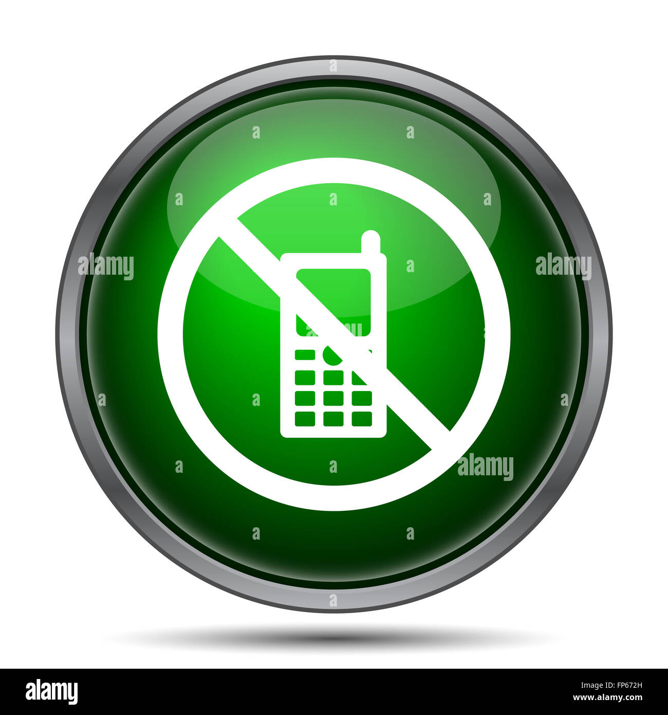 Mobile phone restricted icon. Internet button on white background Stock ...