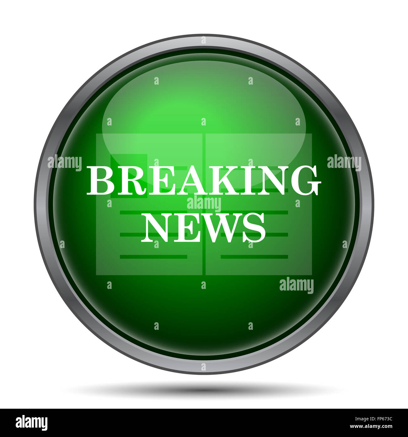 Breaking news icon. Internet button on white background Stock Photo - Alamy