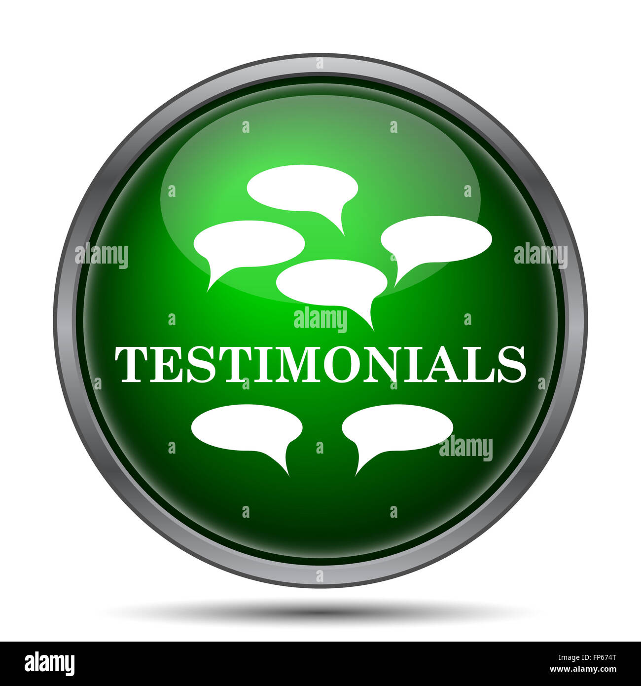 Testimonials icon. Internet button on white background Stock Photo - Alamy