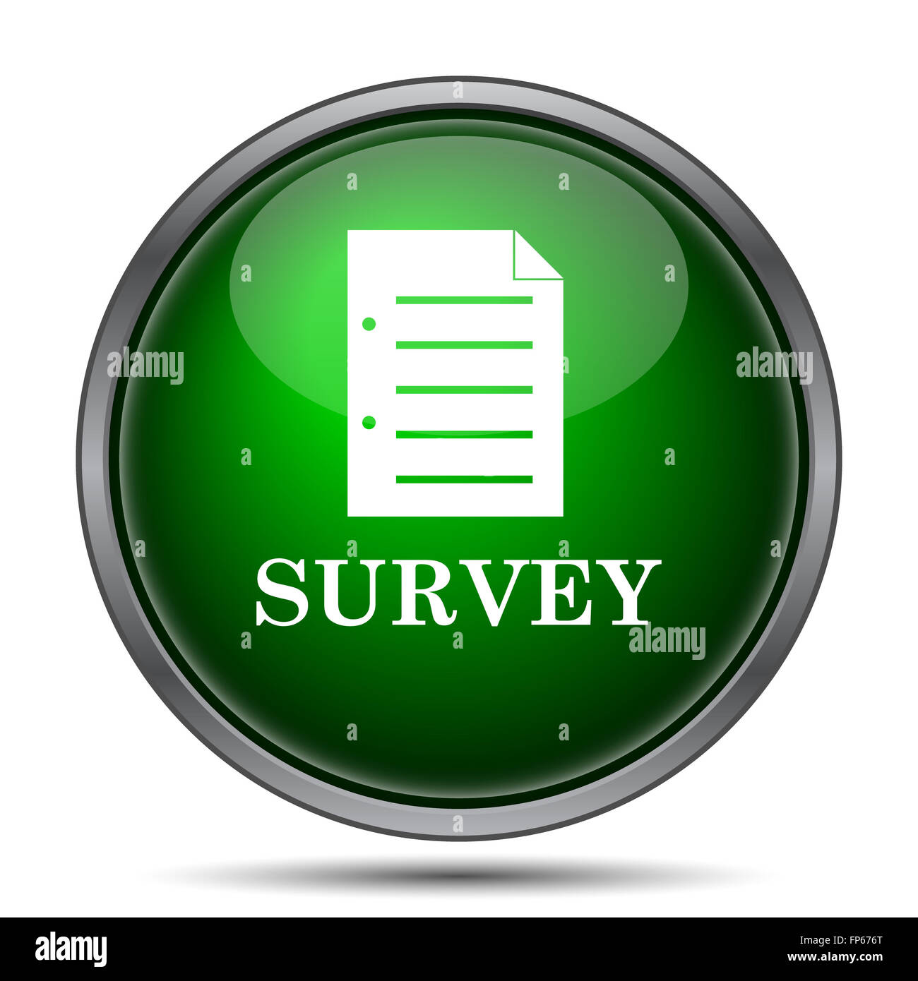 Survey icon. Internet button on white background Stock Photo - Alamy