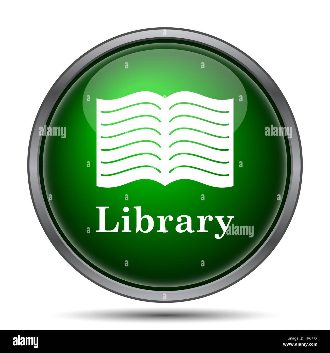 Library icon. Internet button on white background Stock Photo - Alamy