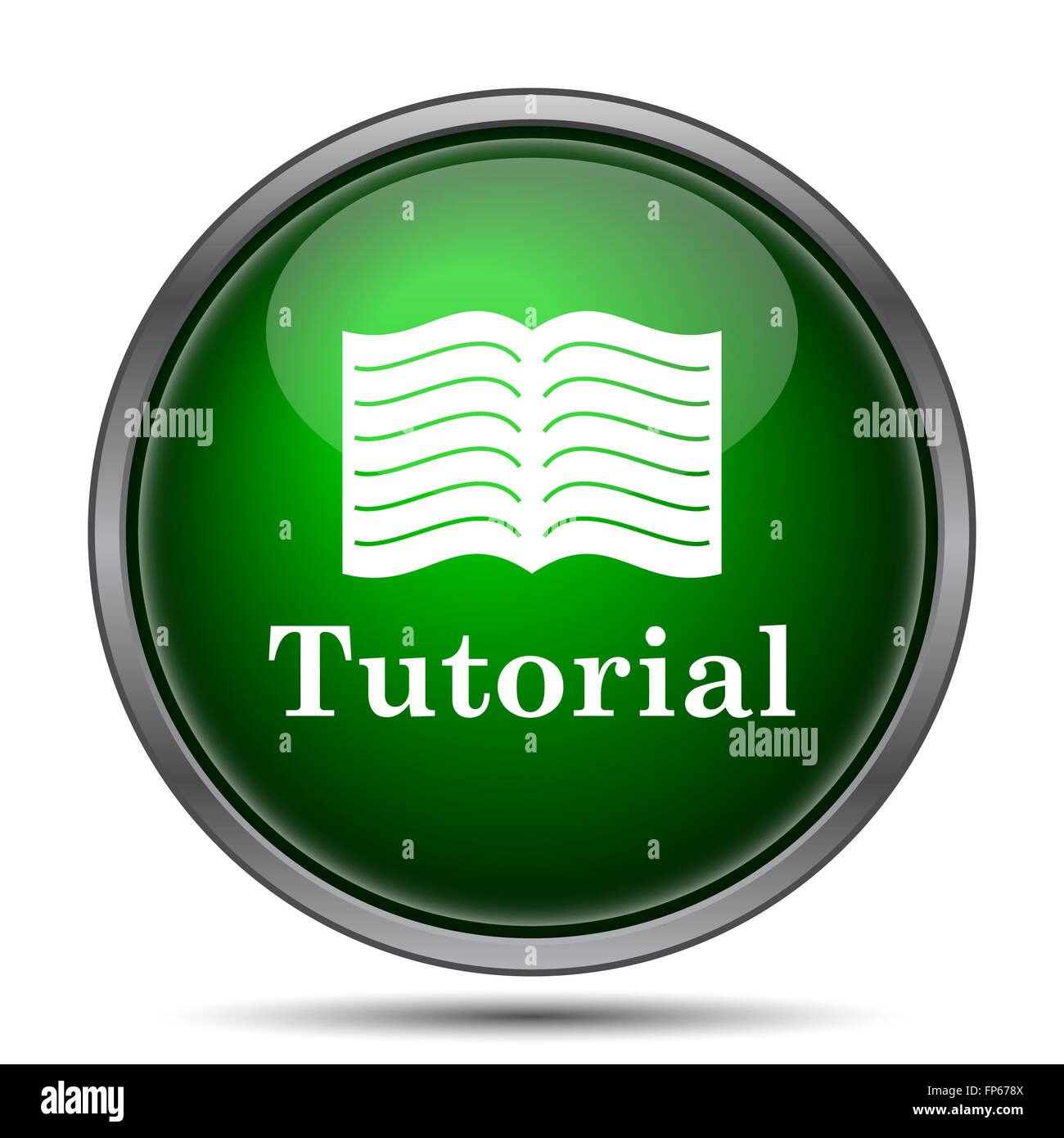 Tutorial icon. Internet button on white background Stock Photo - Alamy