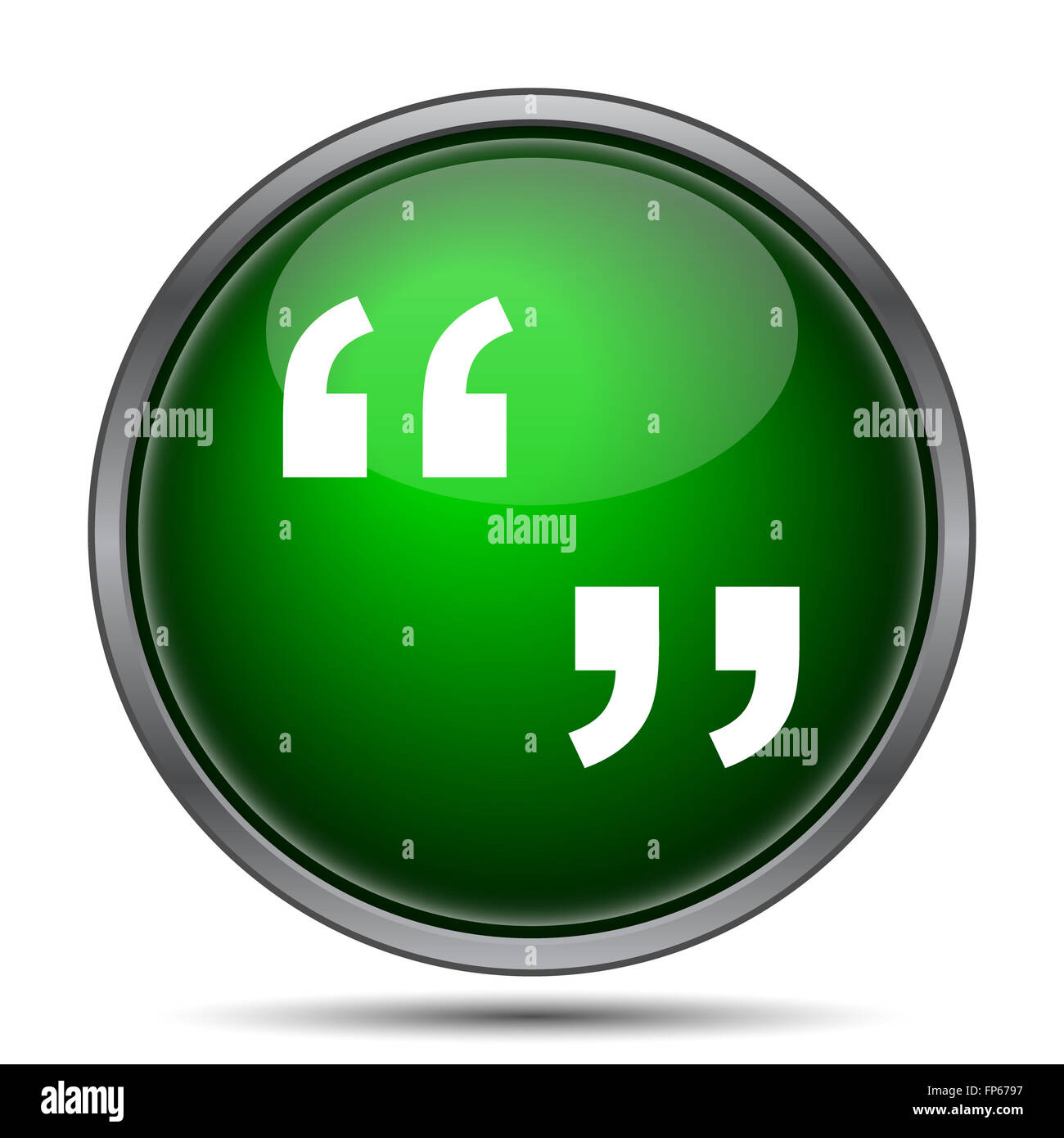 Quotation marks icon. Internet button on white background Stock Photo ...