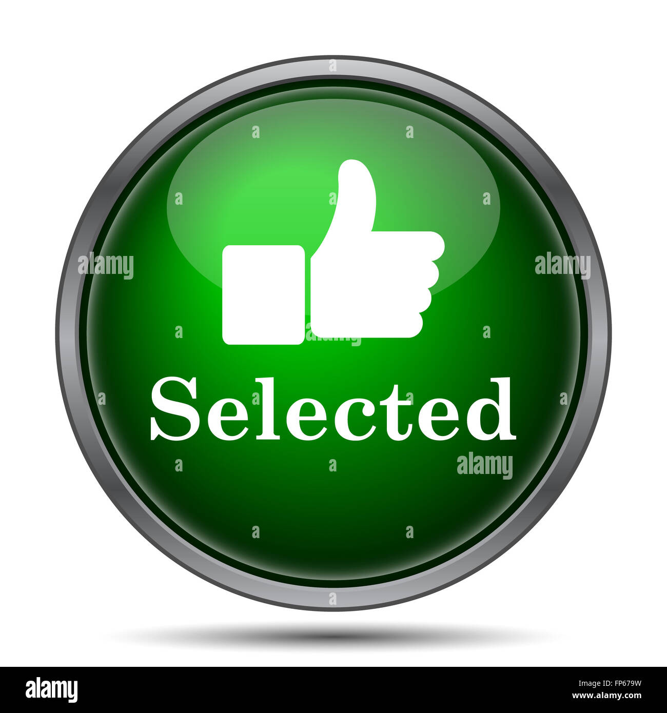 Selected icon. Internet button on white background Stock Photo - Alamy