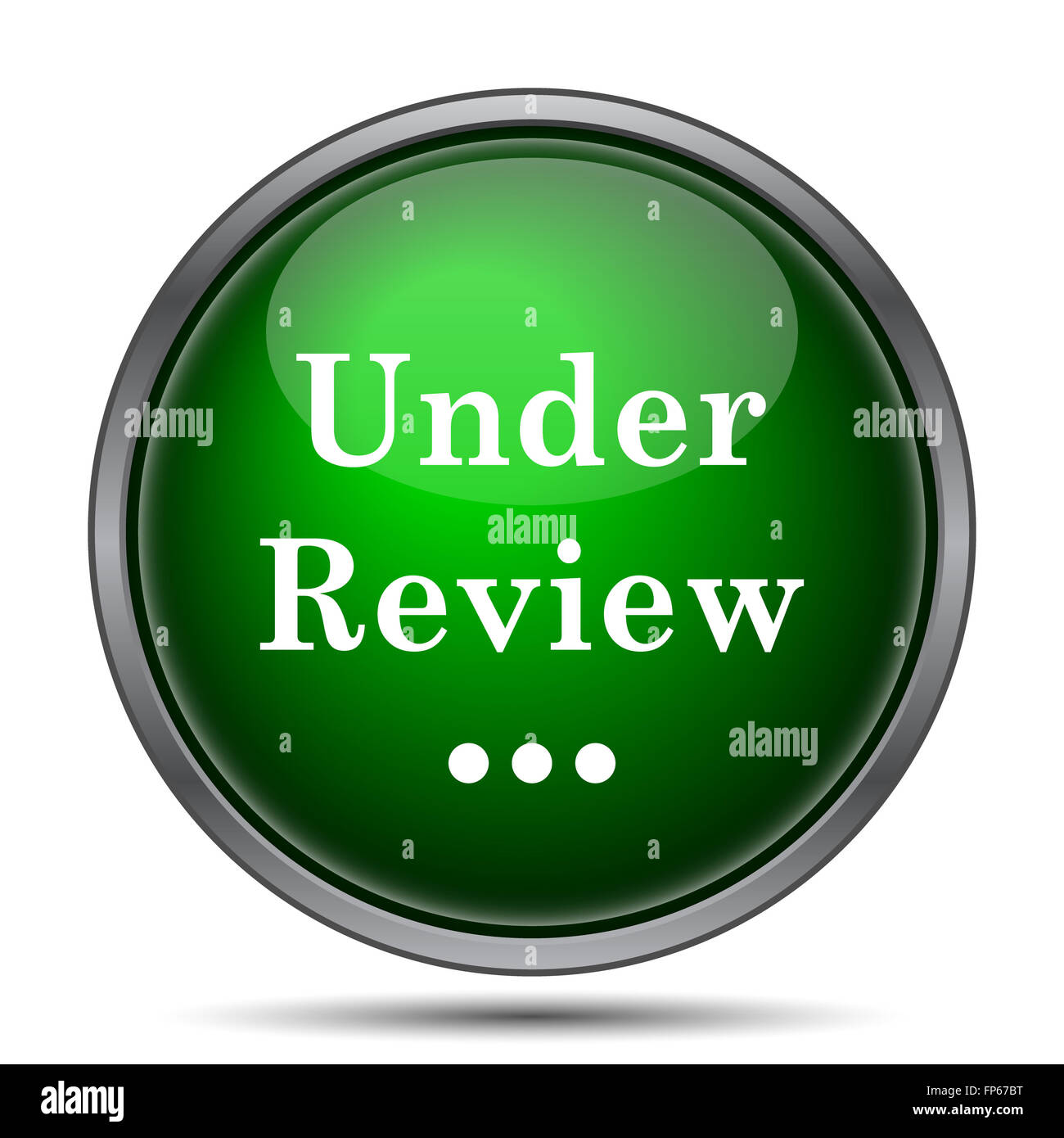 Under review icon. Internet button on white background Stock Photo - Alamy