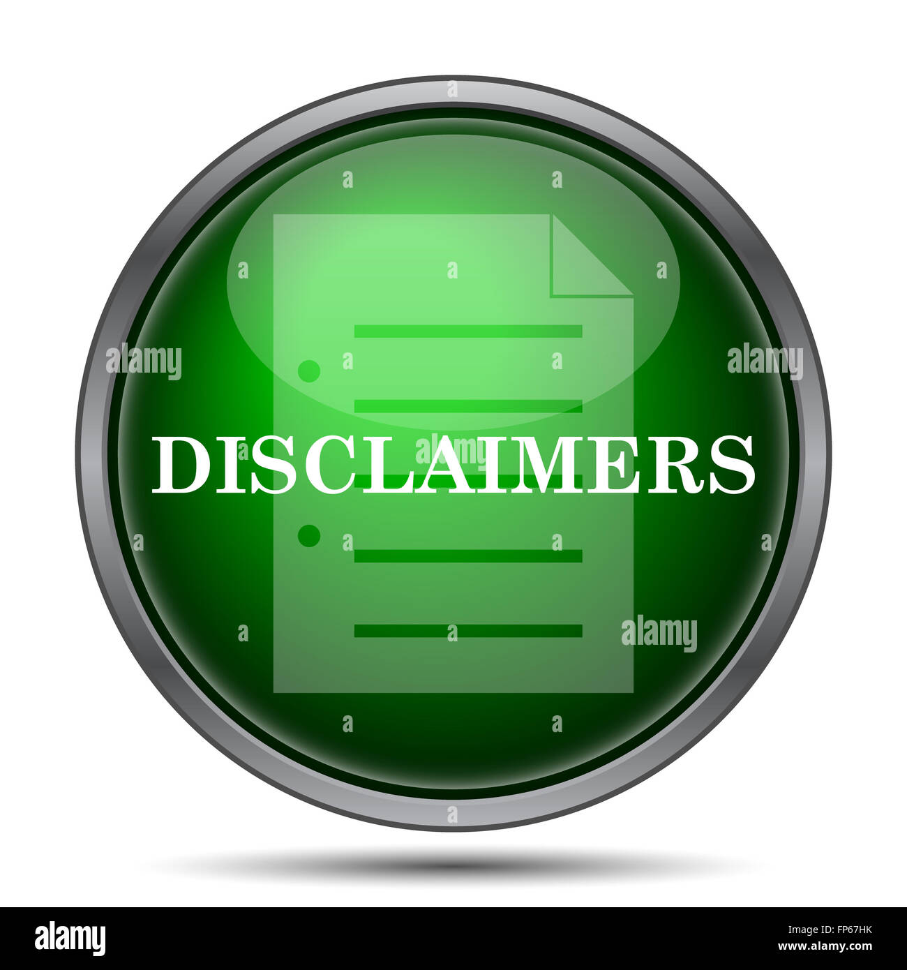 Disclaimers icon. Internet button on white background Stock Photo - Alamy