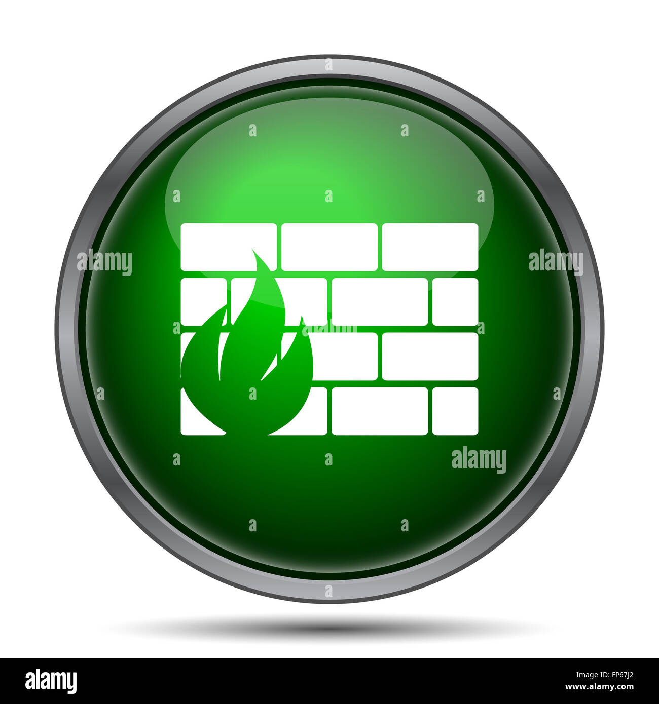 Firewall icon. Internet button on white background Stock Photo - Alamy