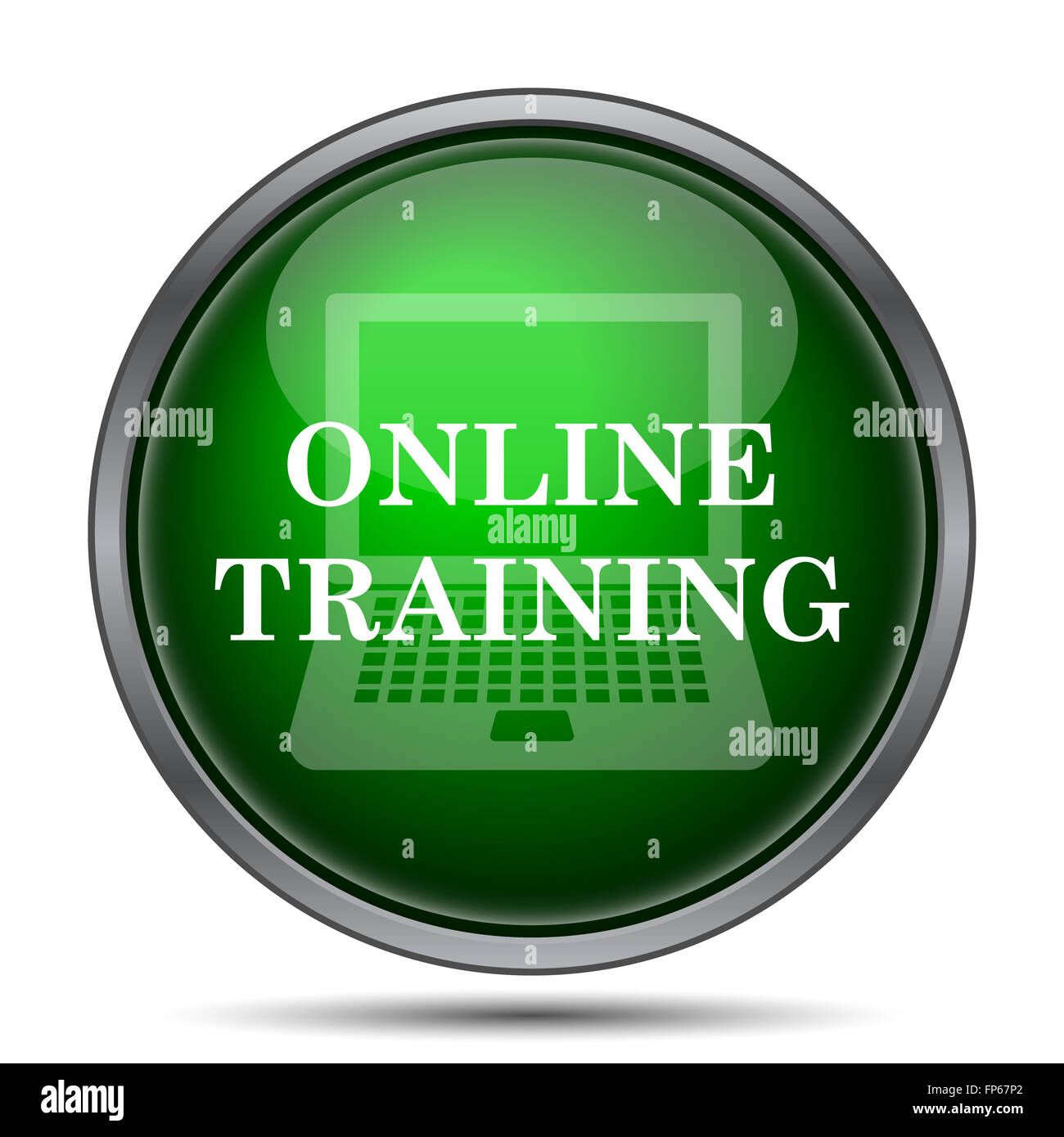 Online training icon. Internet button on white background Stock Photo ...