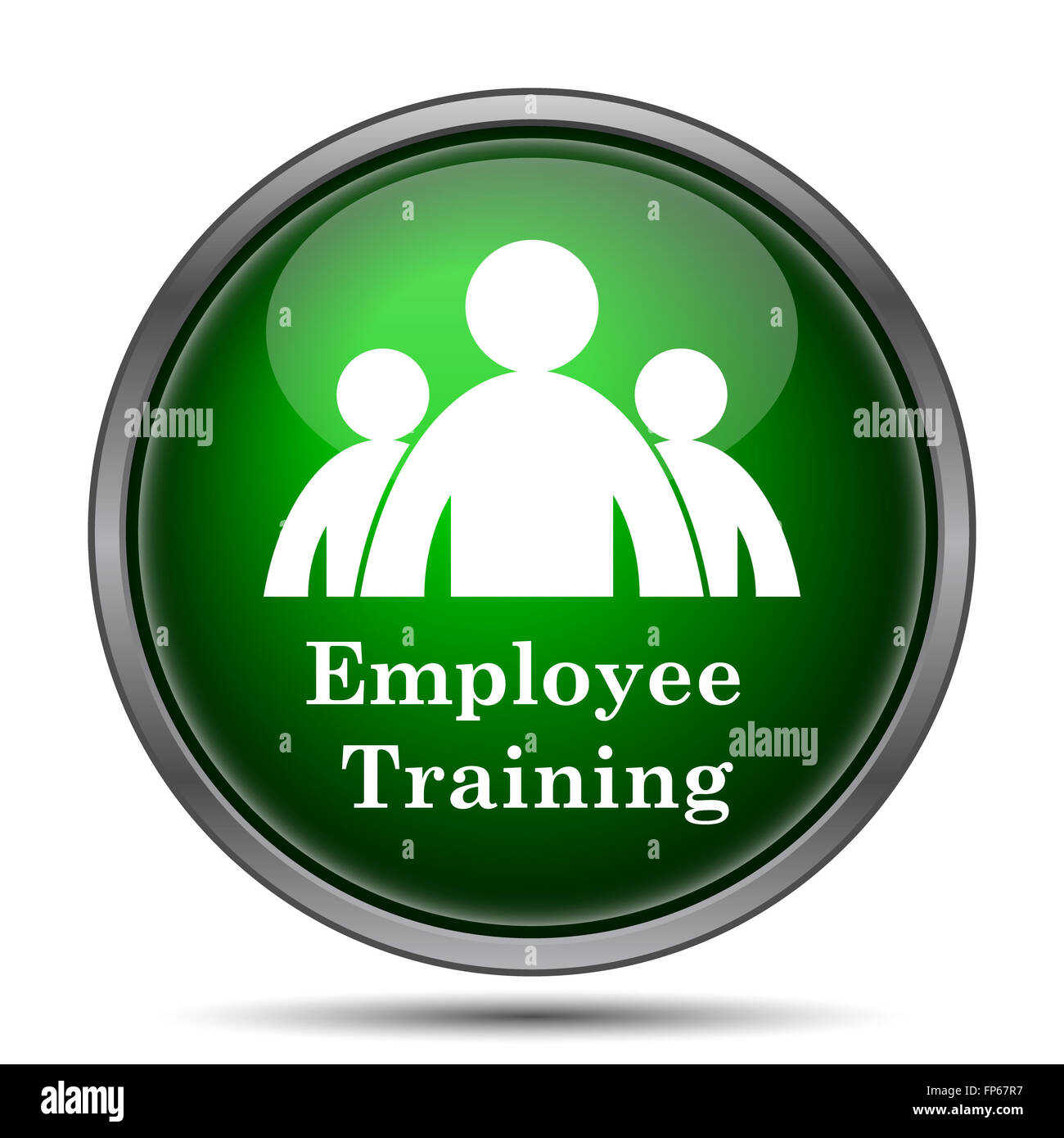 Employee training icon. Internet button on white background Stock Photo ...