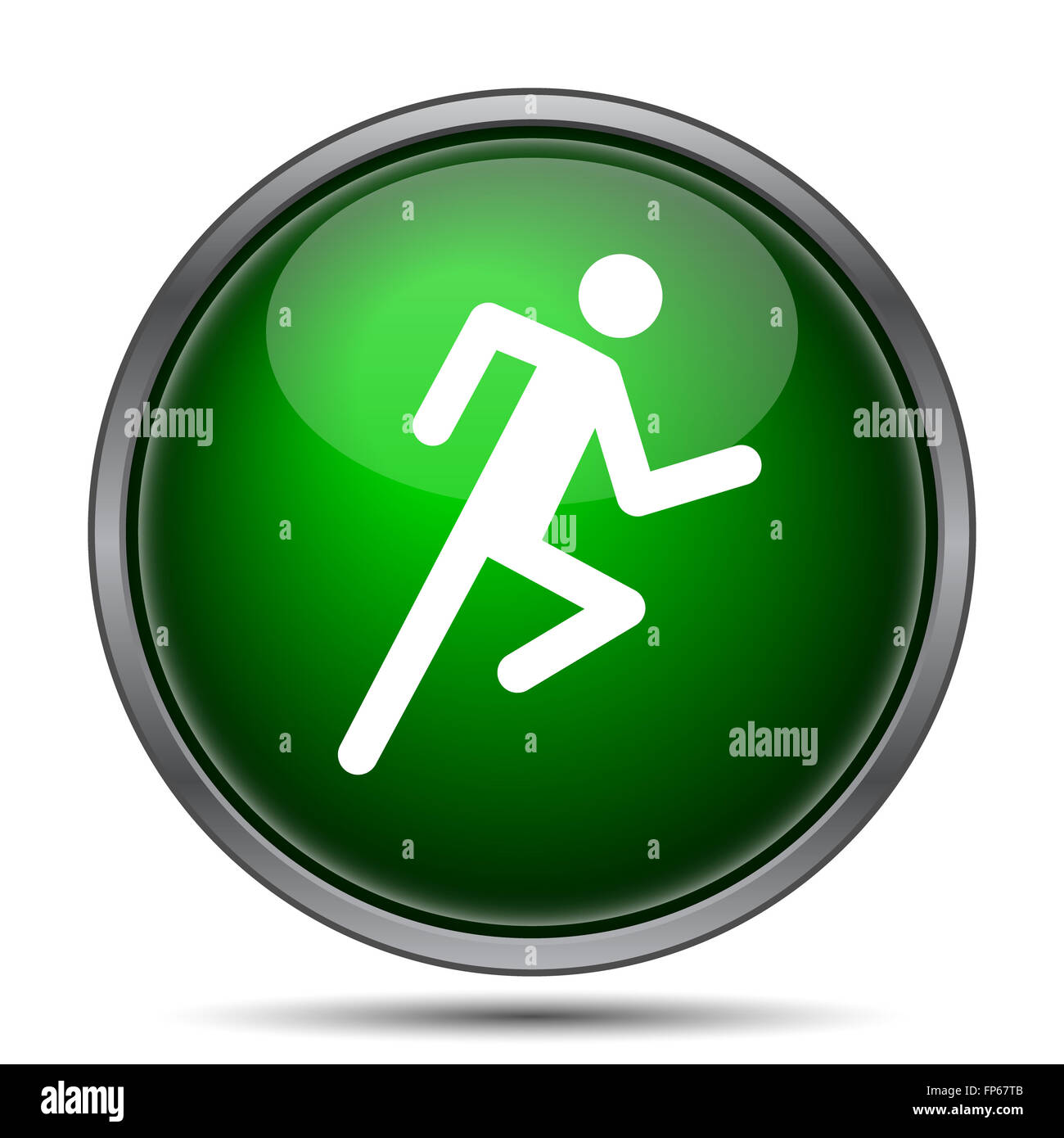 Running man icon. Internet button on white background Stock Photo - Alamy