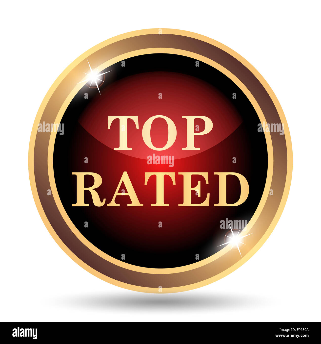Top rated icon. Internet button on white background Stock Photo - Alamy