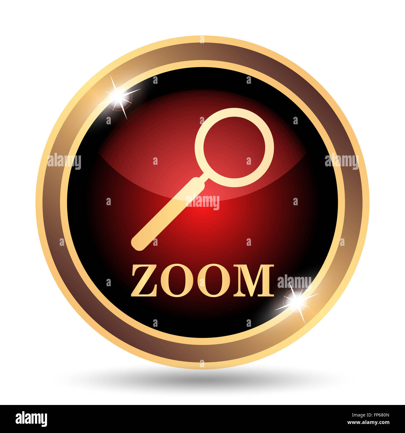 Zoom with loupe icon. Internet button on white background Stock Photo ...