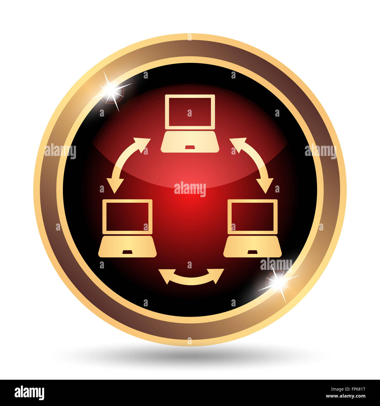 Computer network icon. Internet button on white background Stock Photo ...