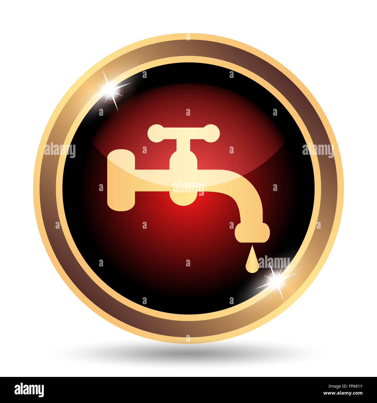 Water tap icon. Internet button on white background Stock Photo - Alamy