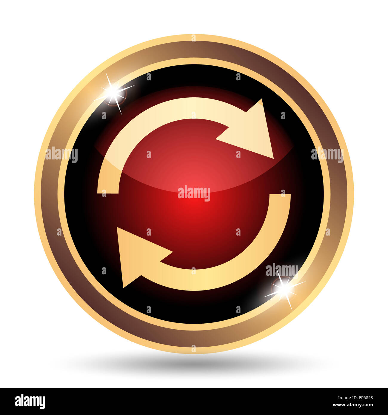 Reload two arrows icon. Internet button on white background Stock Photo ...