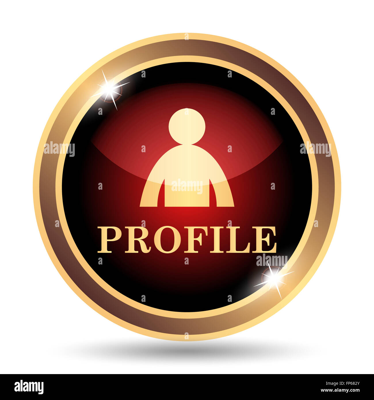 Profile icon. Internet button on white background Stock Photo - Alamy