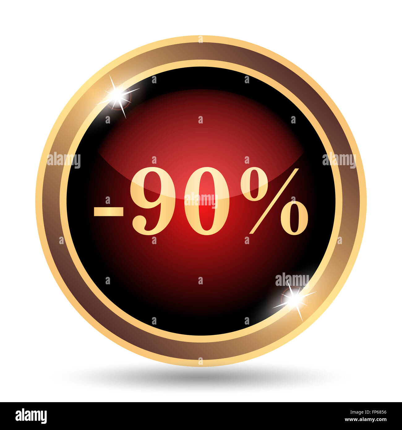 90 percent discount icon. Internet button on white background Stock ...