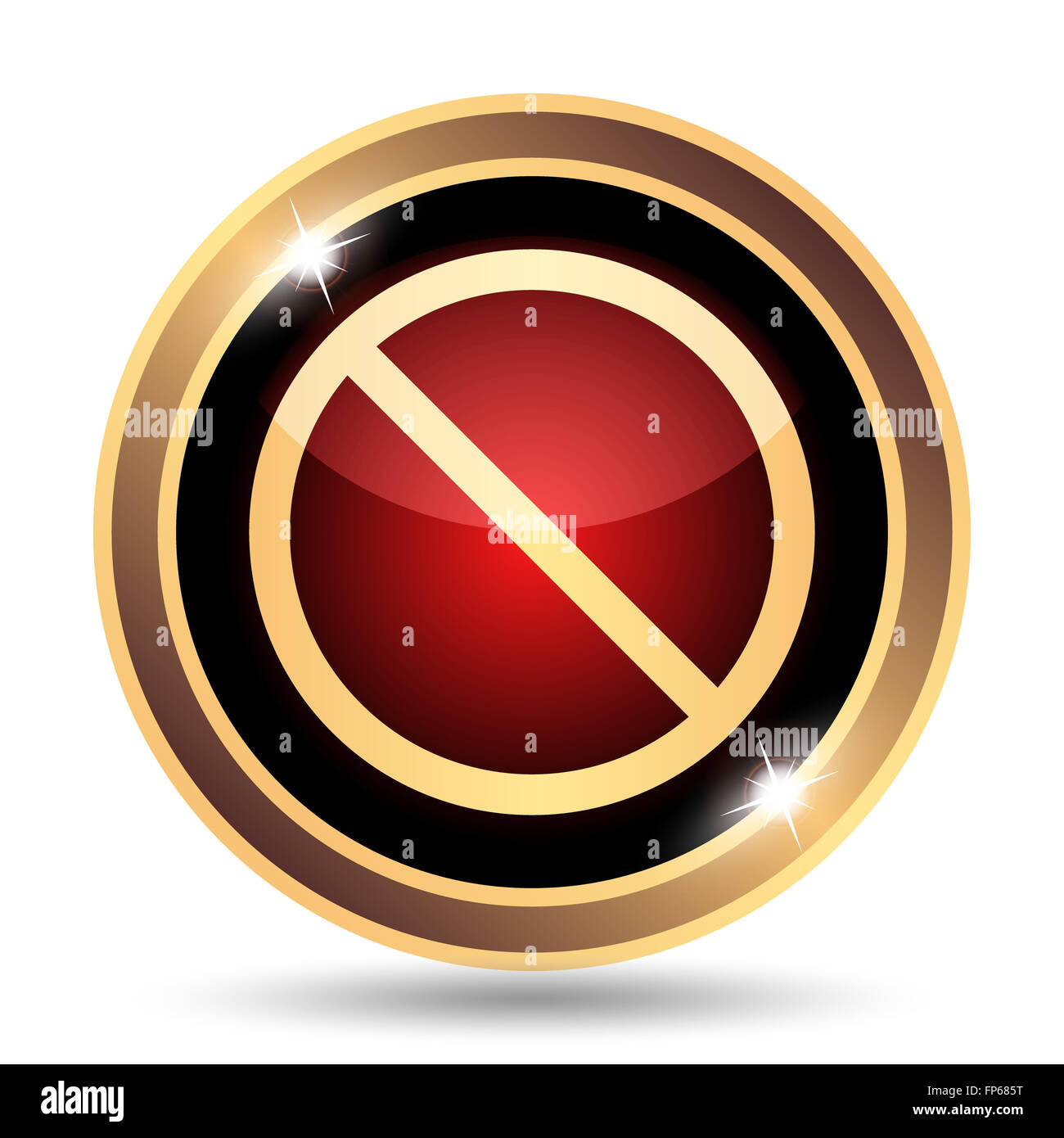 Forbidden icon. Internet button on white background Stock Photo - Alamy