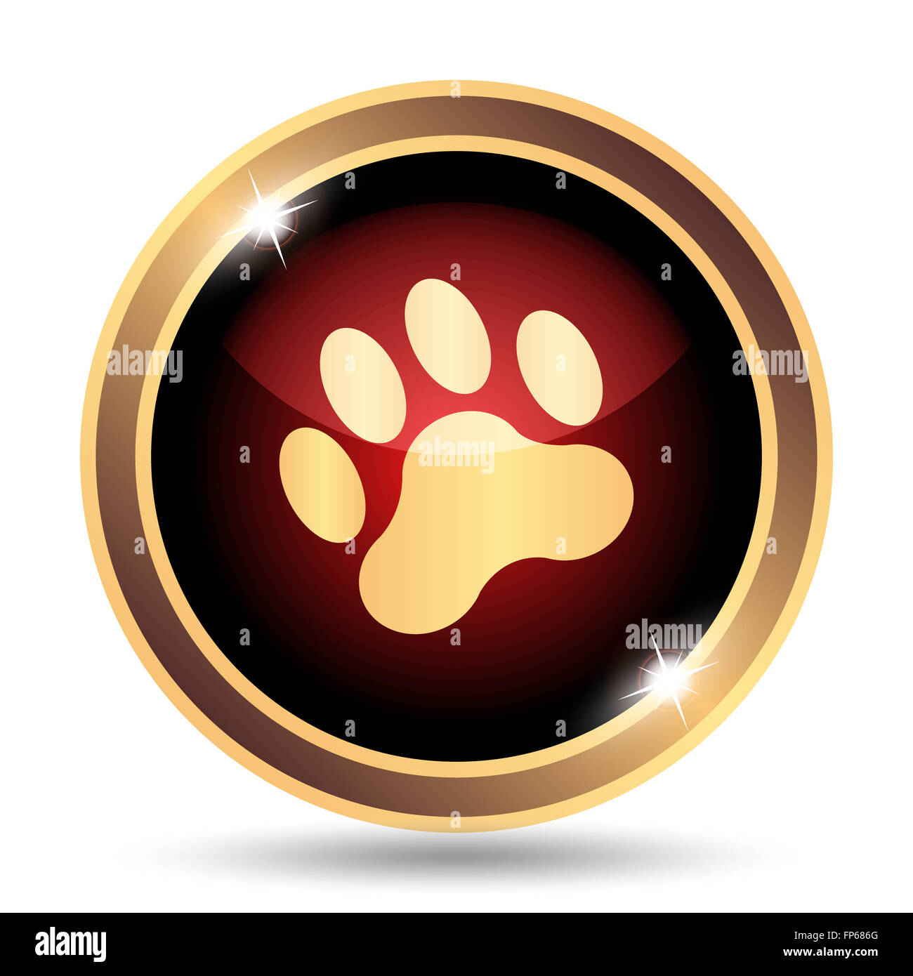 Paw print icon. Internet button on white background Stock Photo - Alamy