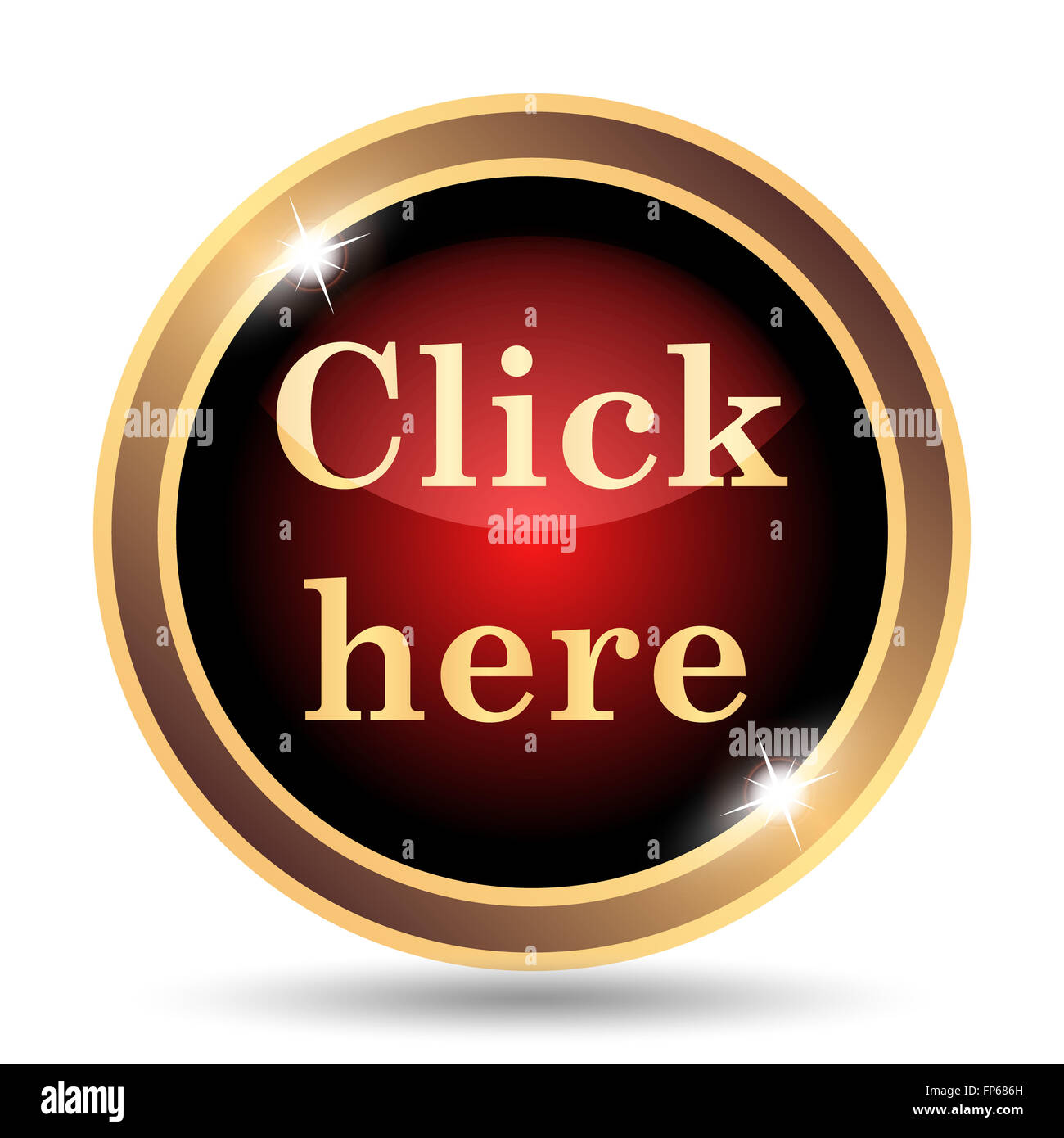 Click here icon. Internet button on white background Stock Photo - Alamy
