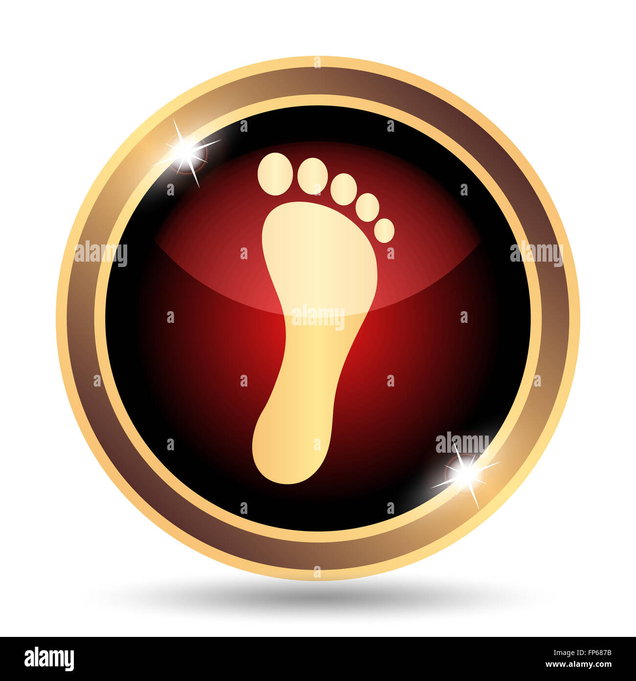 Foot print icon. Internet button on white background Stock Photo - Alamy