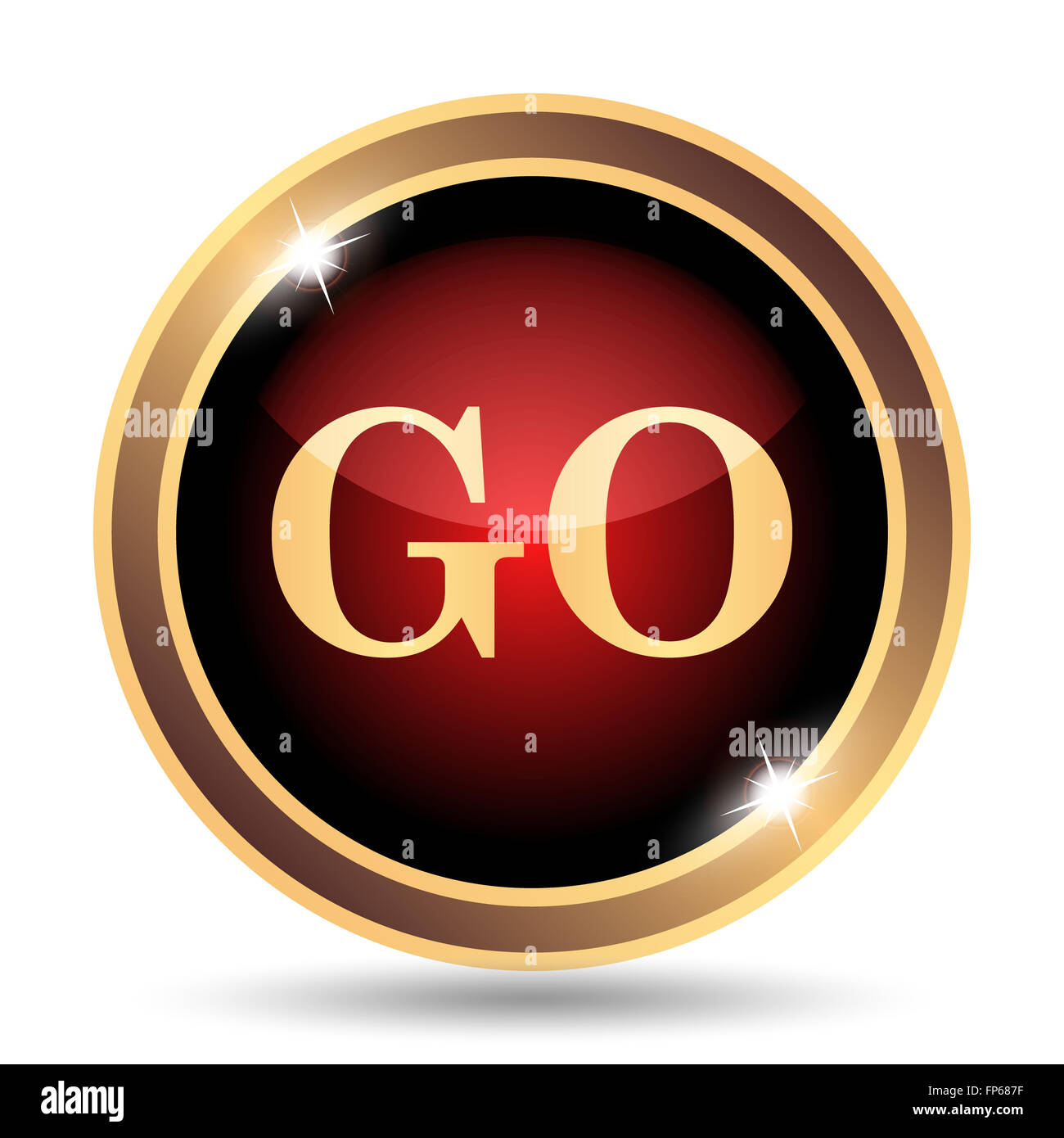 GO icon. Internet button on white background Stock Photo - Alamy