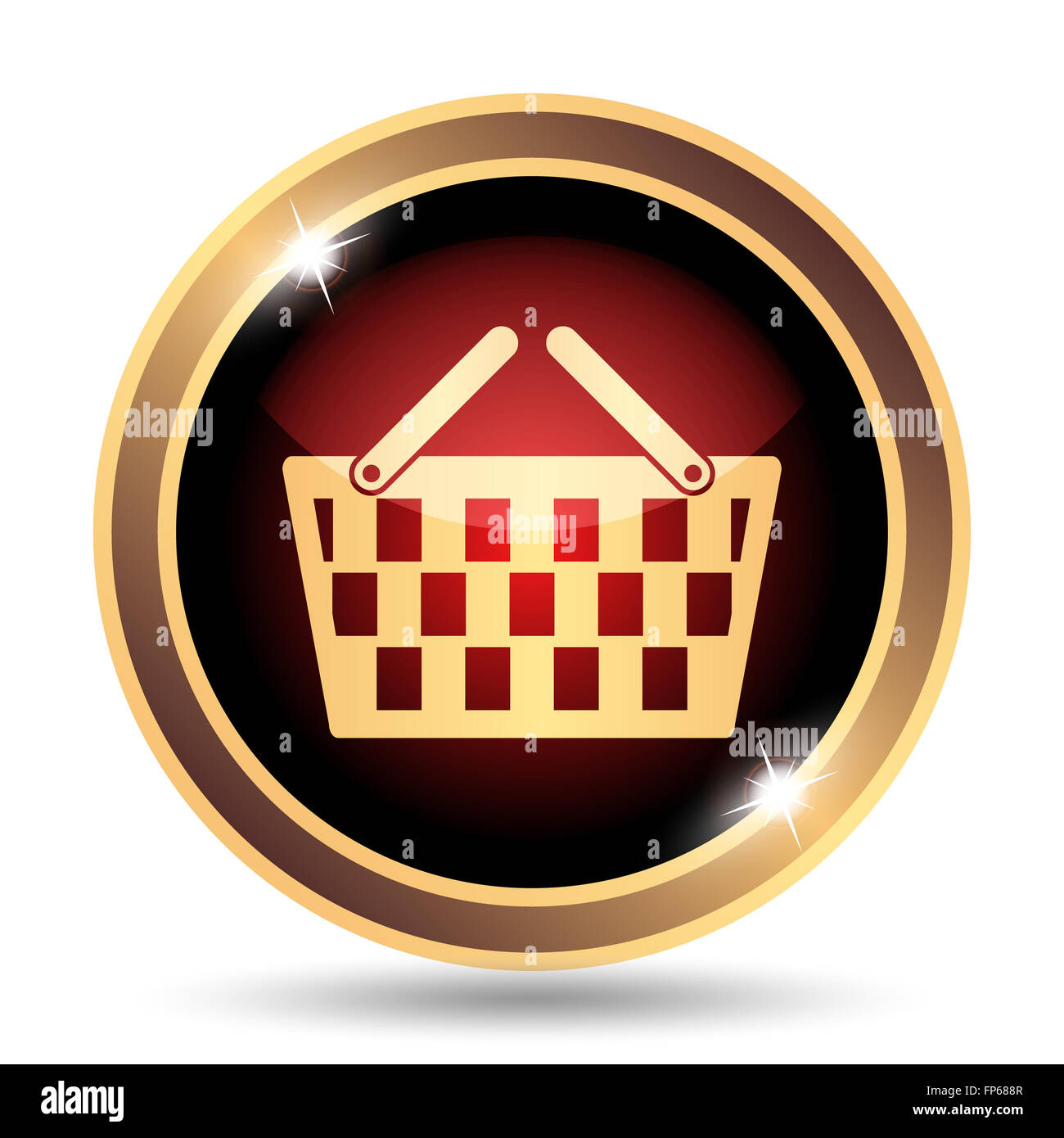 Shopping basket icon. Internet button on white background Stock Photo ...