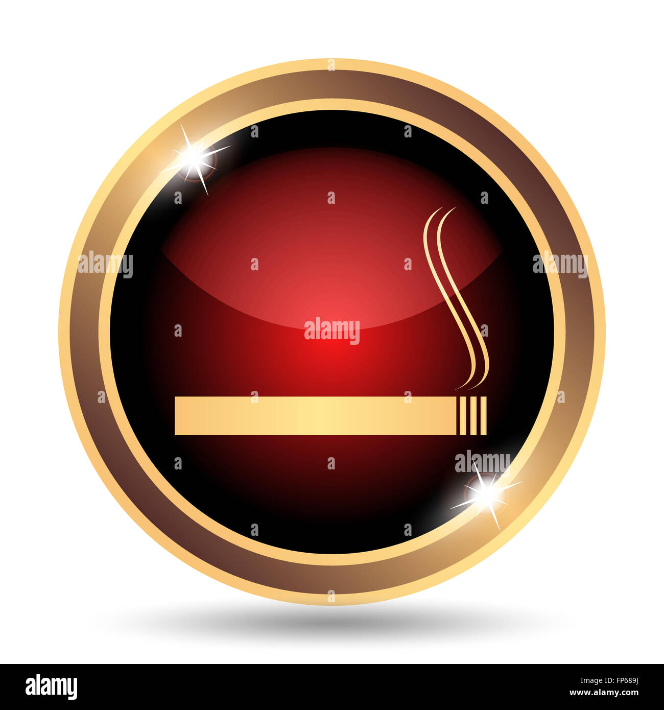 Cigarette icon. Internet button on white background Stock Photo - Alamy