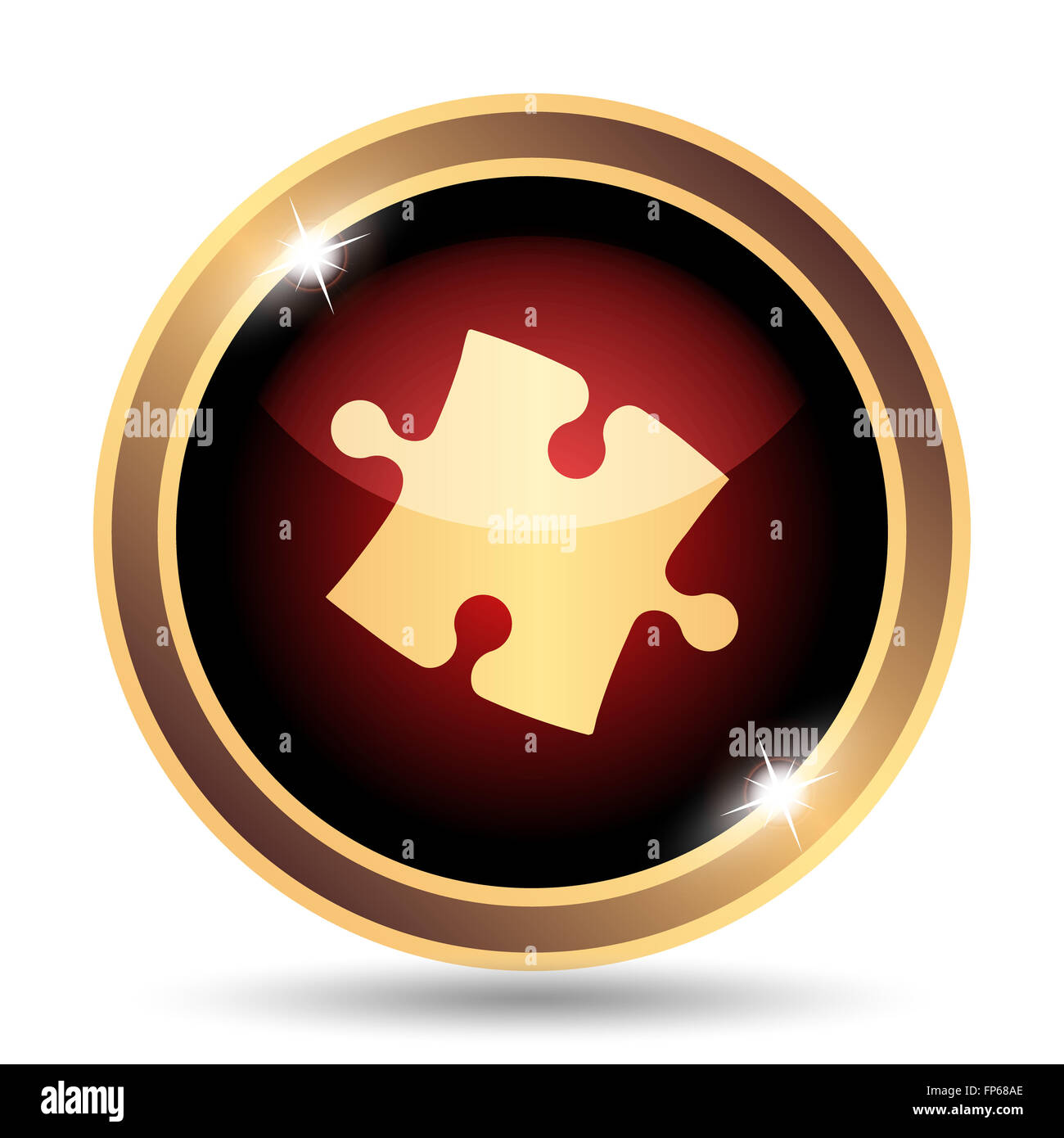 Puzzle piece icon. Internet button on white background Stock Photo - Alamy