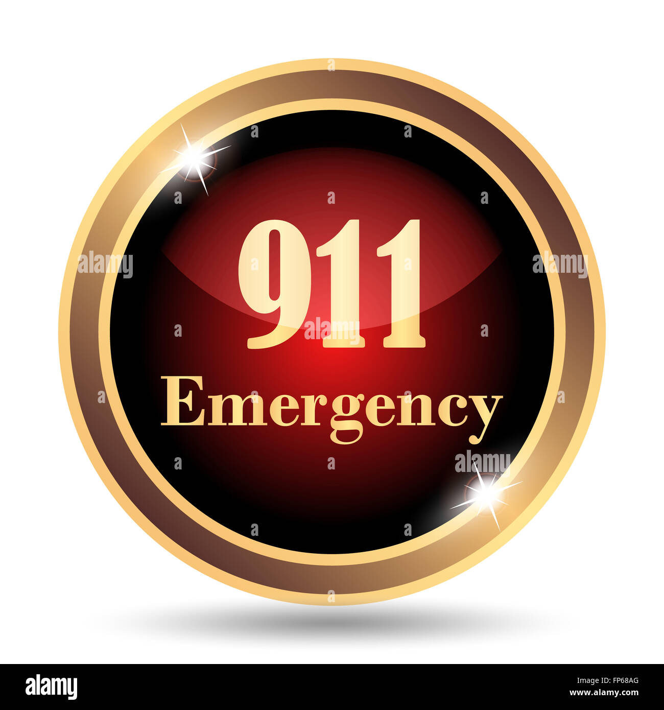 911 Emergency icon. Internet button on white background Stock Photo - Alamy