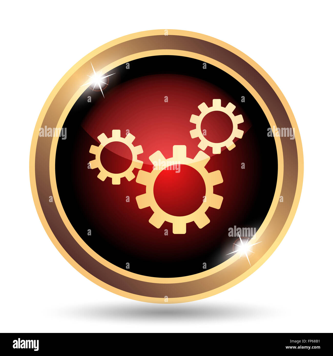 Settings icon. Internet button on white background Stock Photo - Alamy