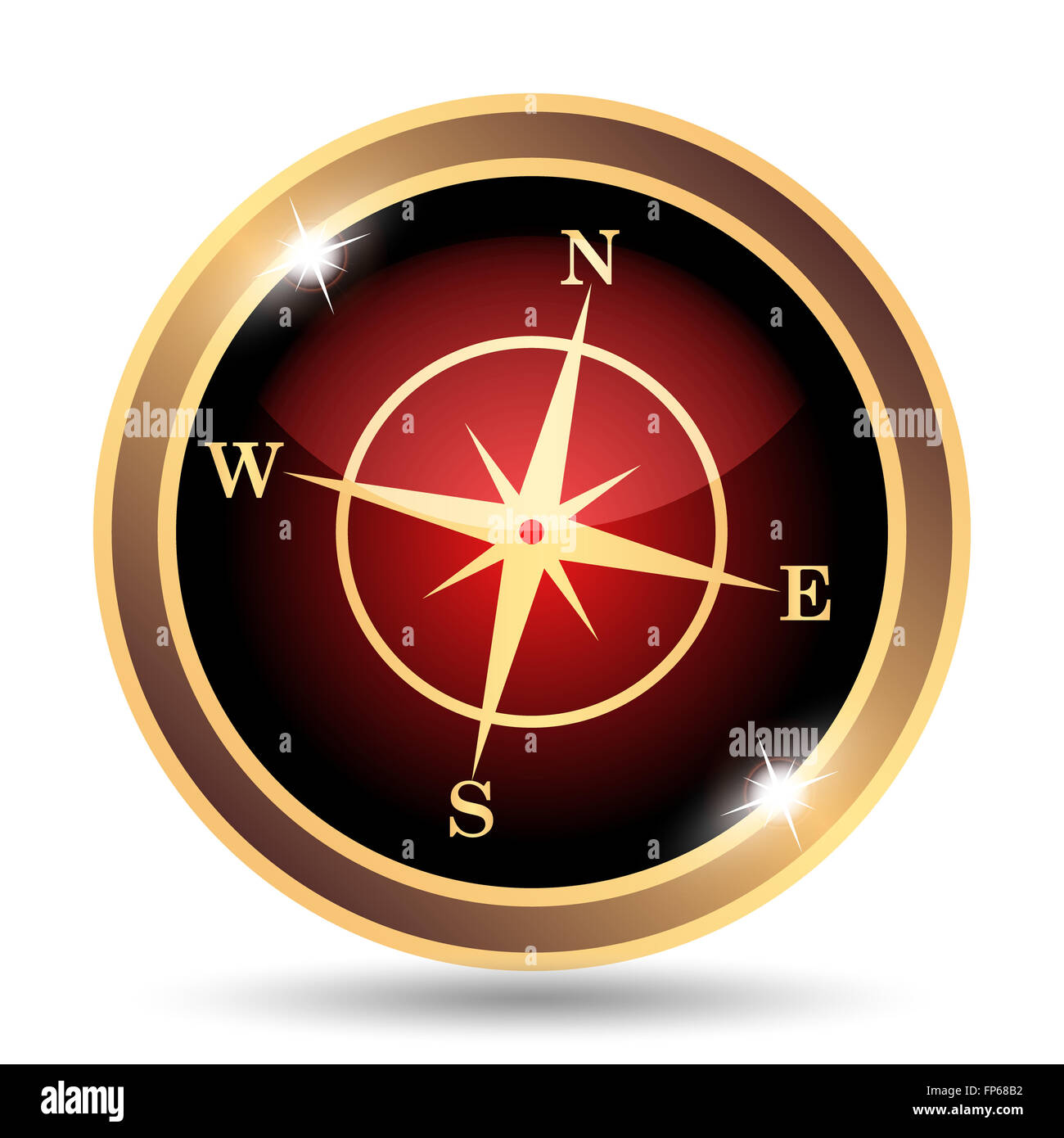 Compass icon. Internet button on white background Stock Photo - Alamy
