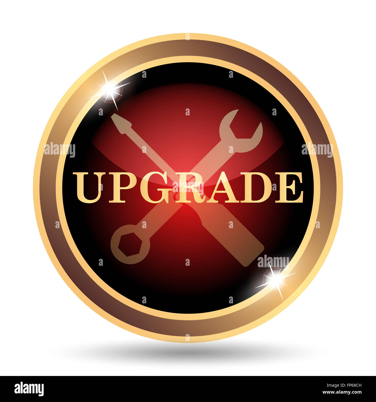 Upgrade icon. Internet button on white background Stock Photo - Alamy