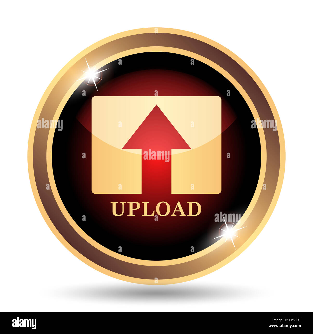 Upload icon. Internet button on white background Stock Photo - Alamy