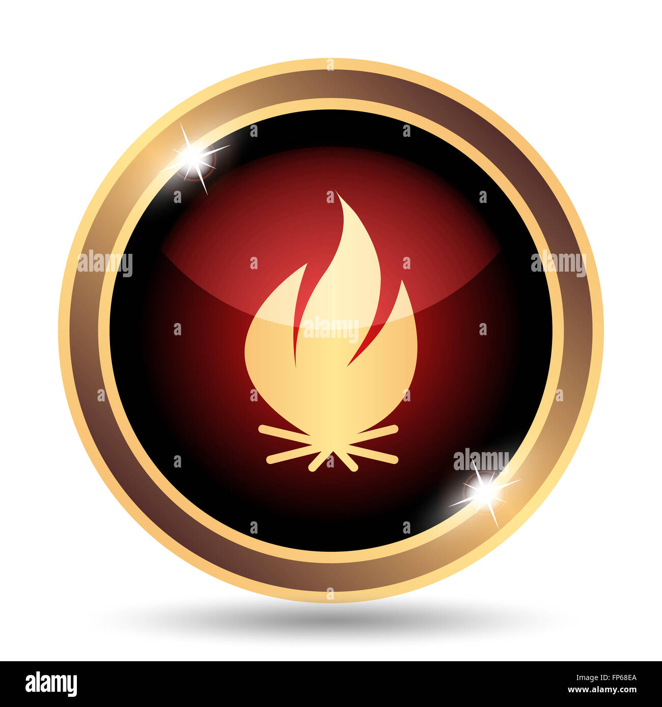 Fire icon. Internet button on white background Stock Photo - Alamy