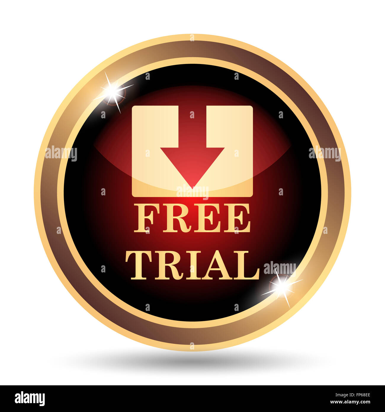 Free trial icon. Internet button on white background Stock Photo - Alamy