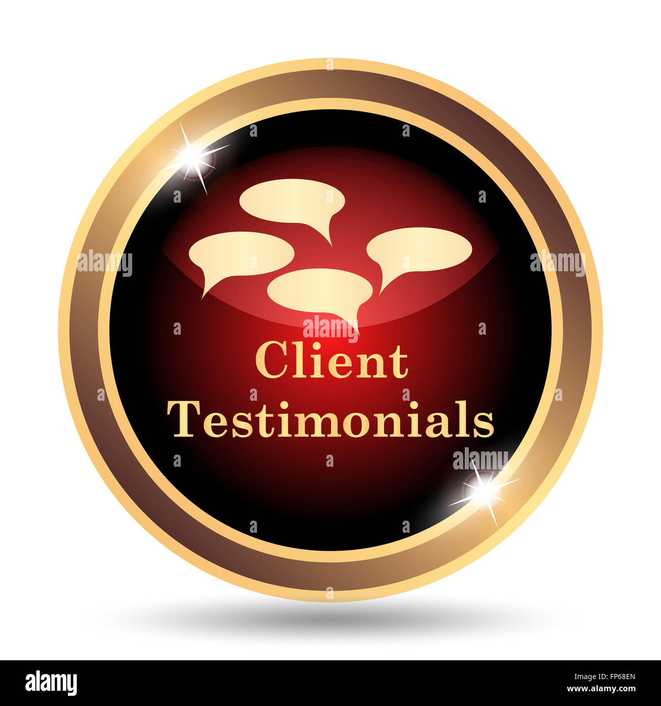 Client testimonials icon. Internet button on white background Stock ...