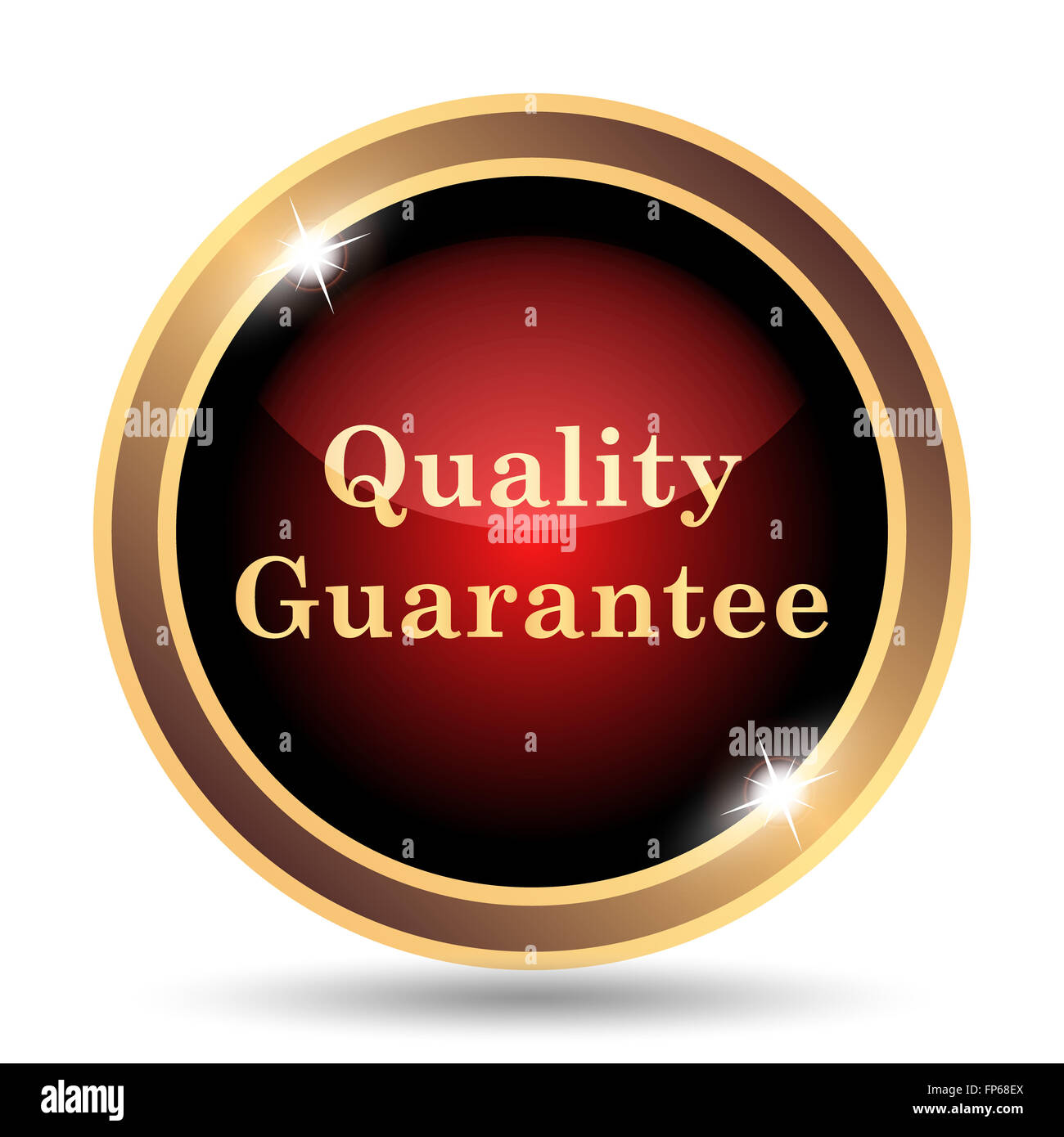 Quality guarantee icon. Internet button on white background Stock Photo ...