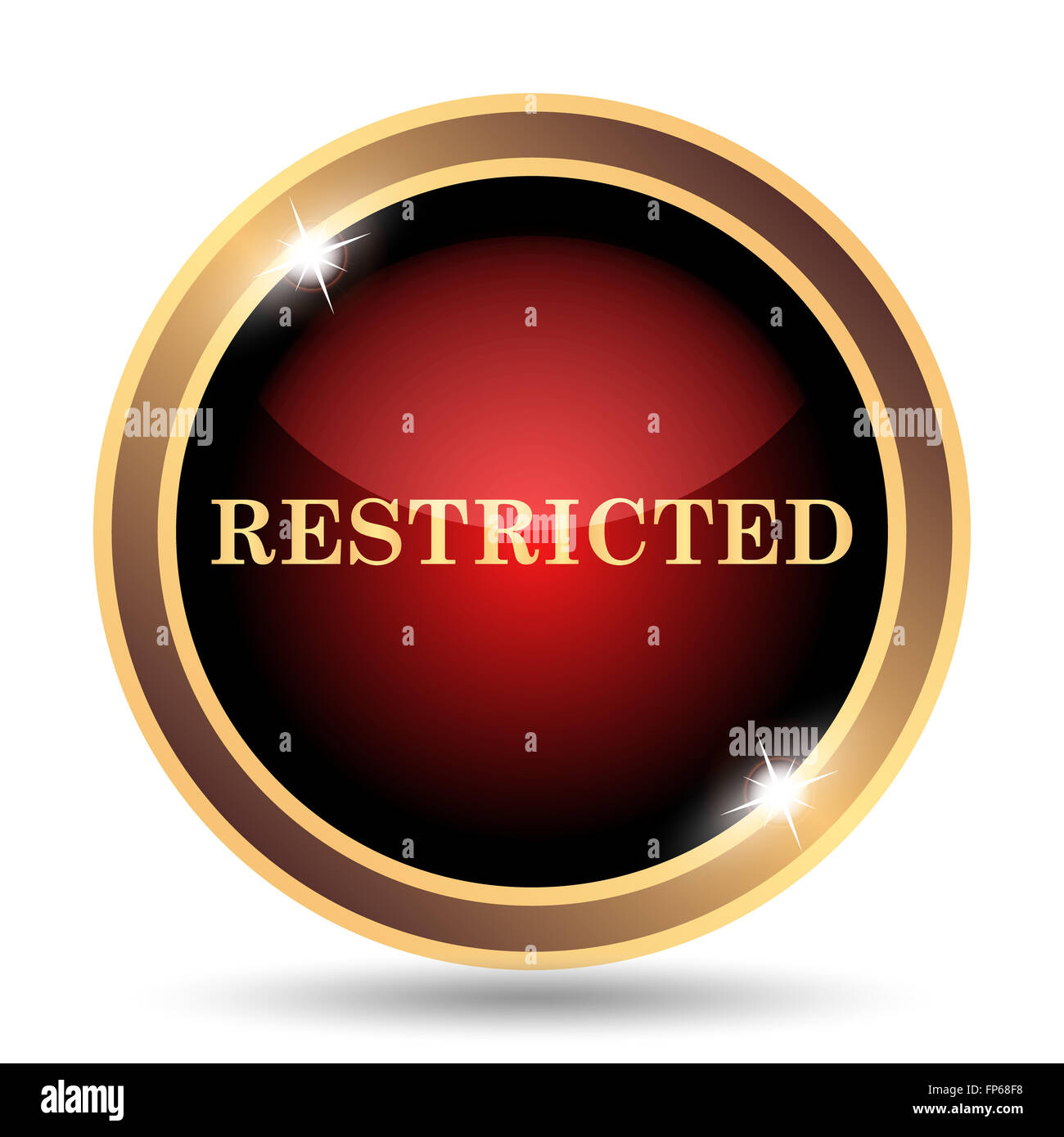 Restricted icon. Internet button on white background Stock Photo - Alamy