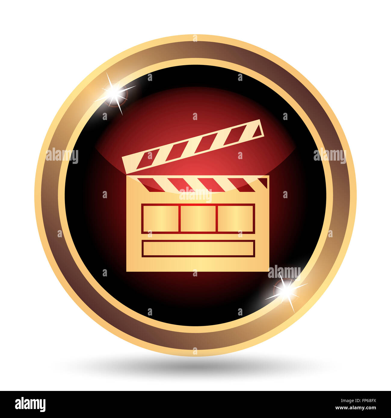 Movie icon. Internet button on white background Stock Photo - Alamy