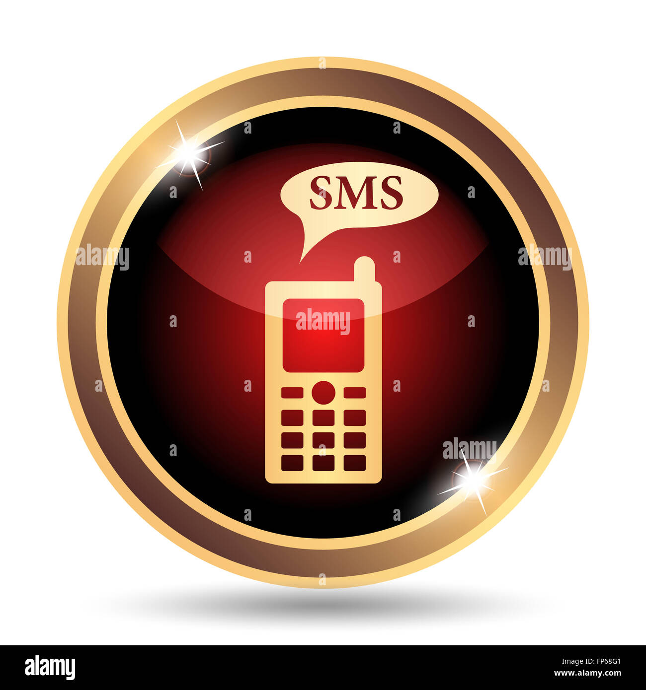 SMS icon. Internet button on white background Stock Photo - Alamy