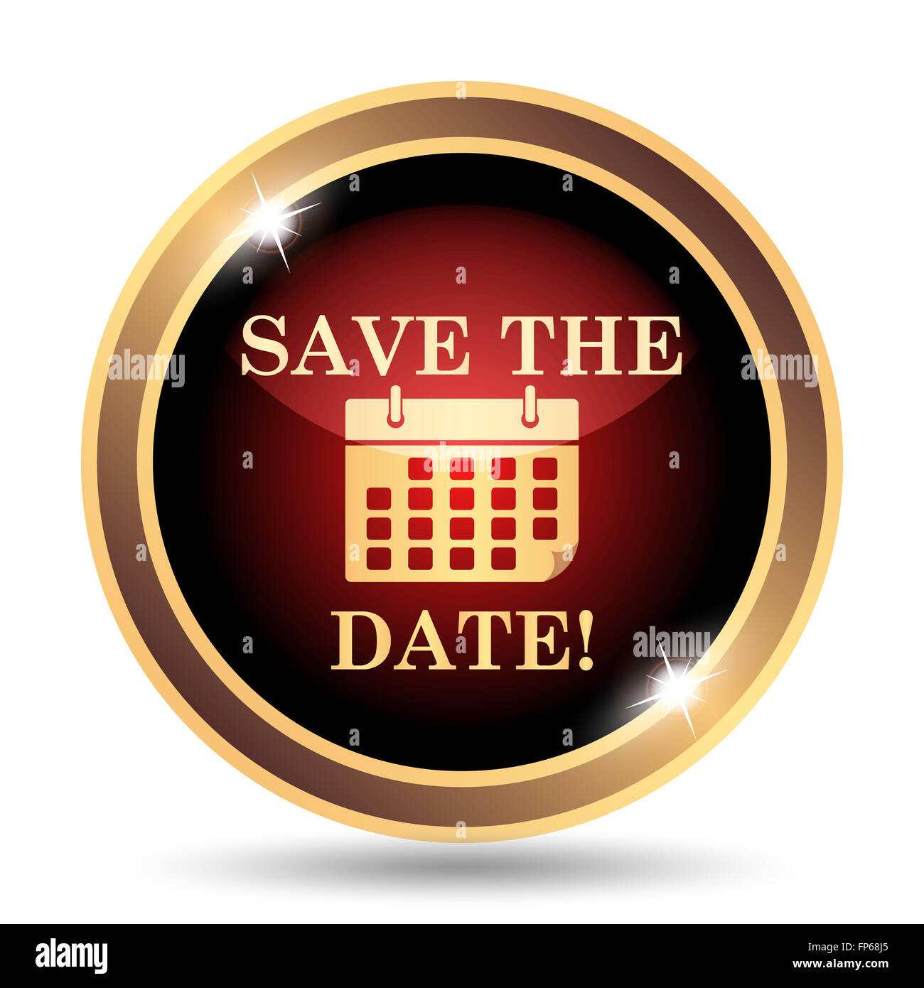 Save the date icon. Internet button on white background Stock Photo - Alamy