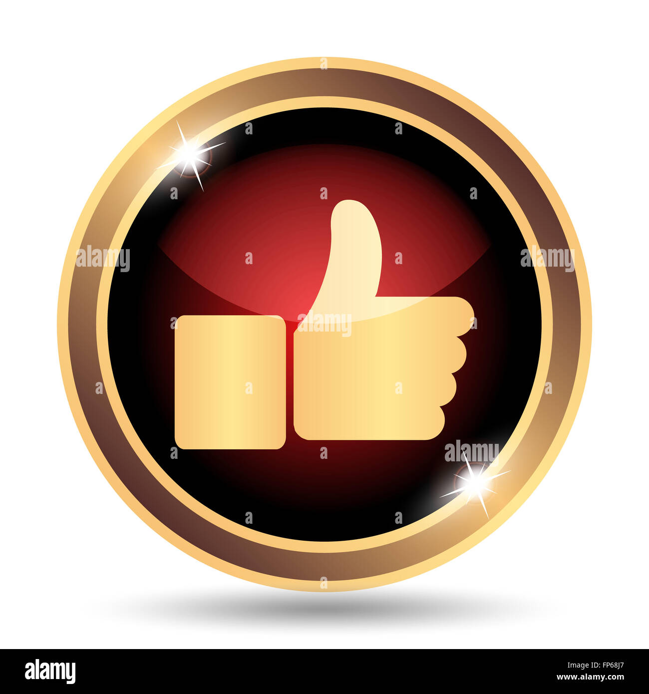Thumb up icon. Internet button on white background Stock Photo - Alamy