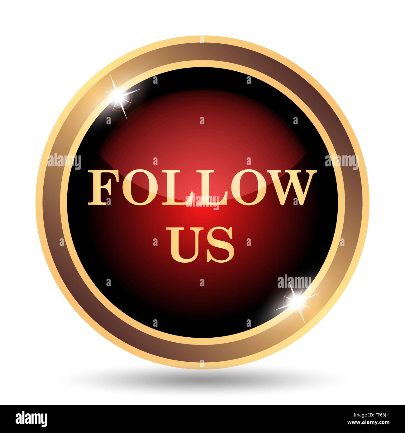 Follow us icon. Internet button on white background Stock Photo - Alamy
