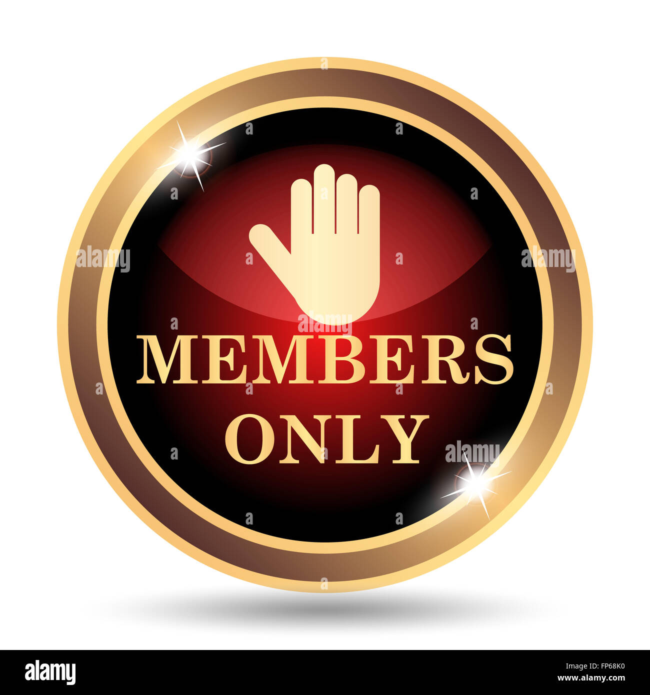 Members only icon. Internet button on white background Stock Photo - Alamy