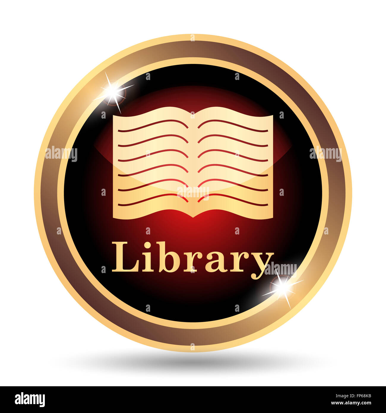 Library icon. Internet button on white background Stock Photo - Alamy