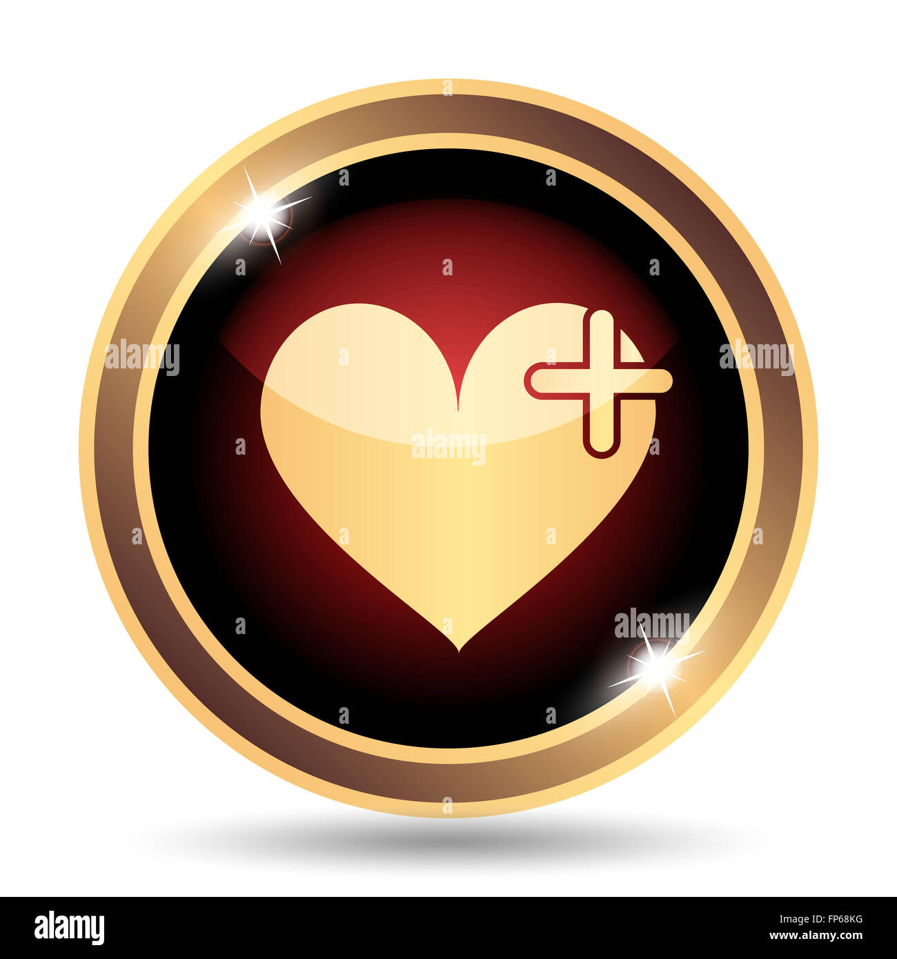Heart with cross icon. Internet button on white background Stock Photo ...