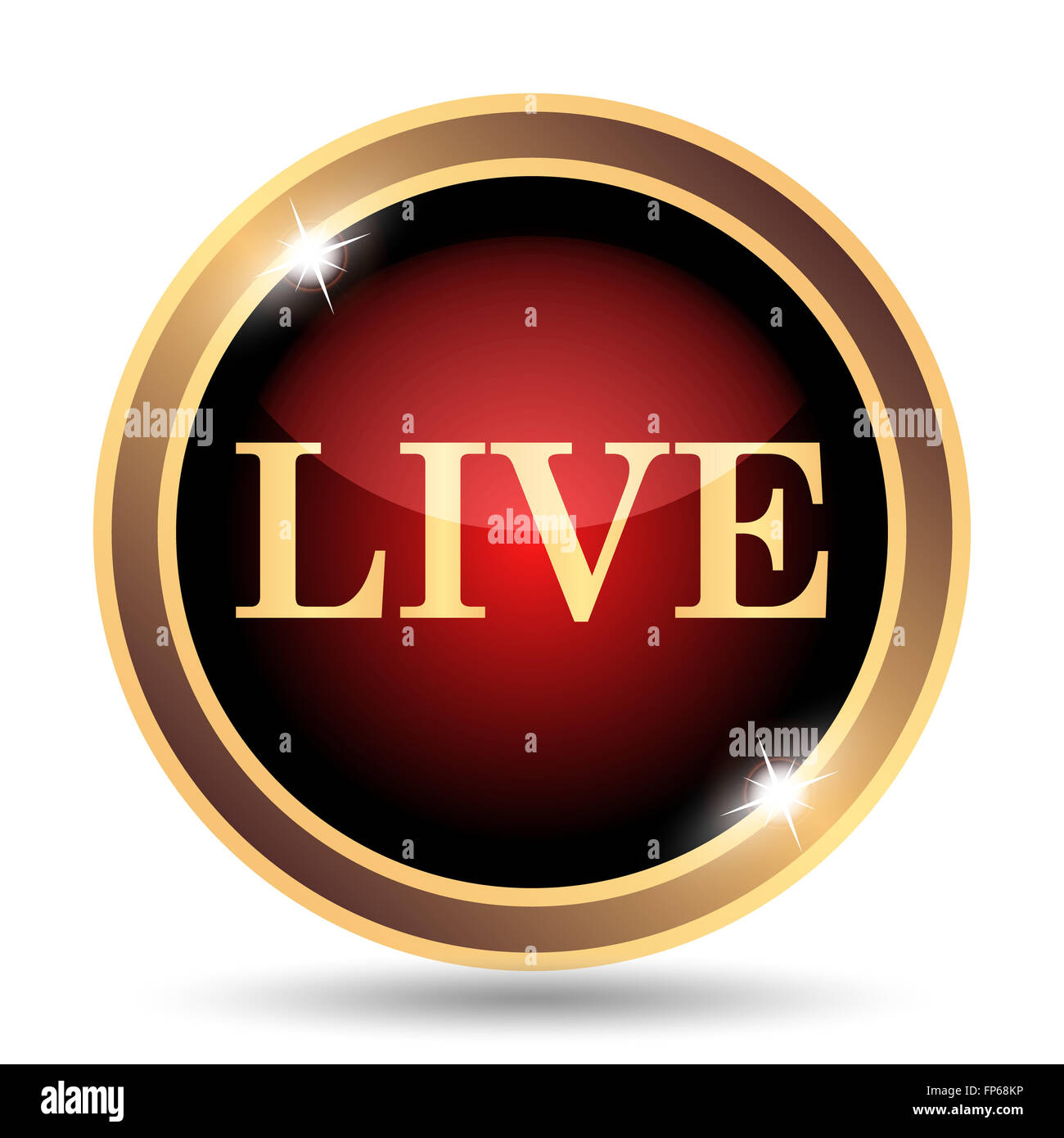 Live icon. Internet button on white background Stock Photo - Alamy