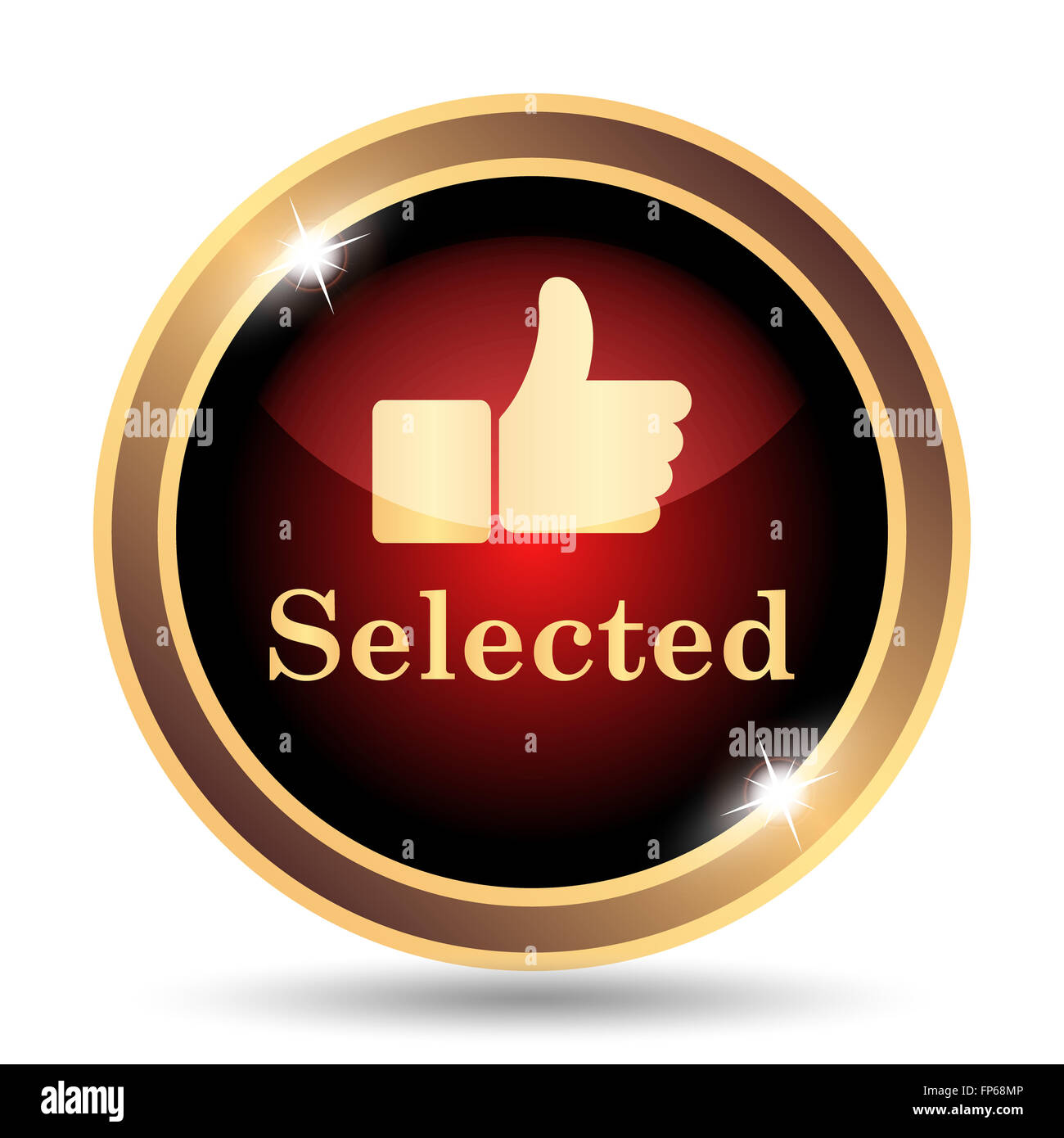 Selected icon. Internet button on white background Stock Photo - Alamy
